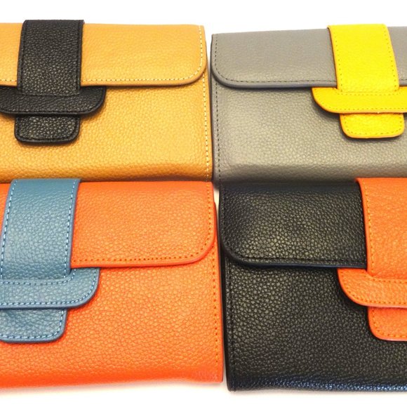 HAMPTON GEMS | Bags | Leather Two Tone Wallet Or Clutch | Poshmark